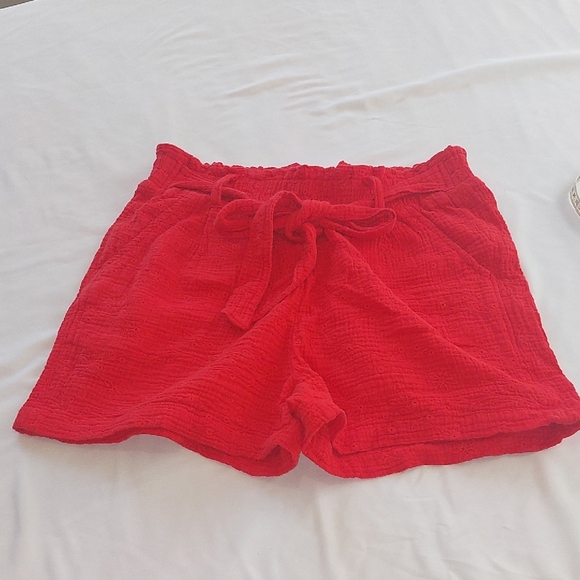 Knox Rose | Shorts | Knox Rose High Waist Red Shorts Elastic Waistband ...